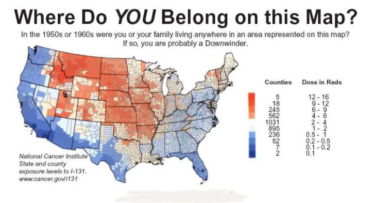Downwinders Maps | Covered Counties - Arizona, Nevada & Utah